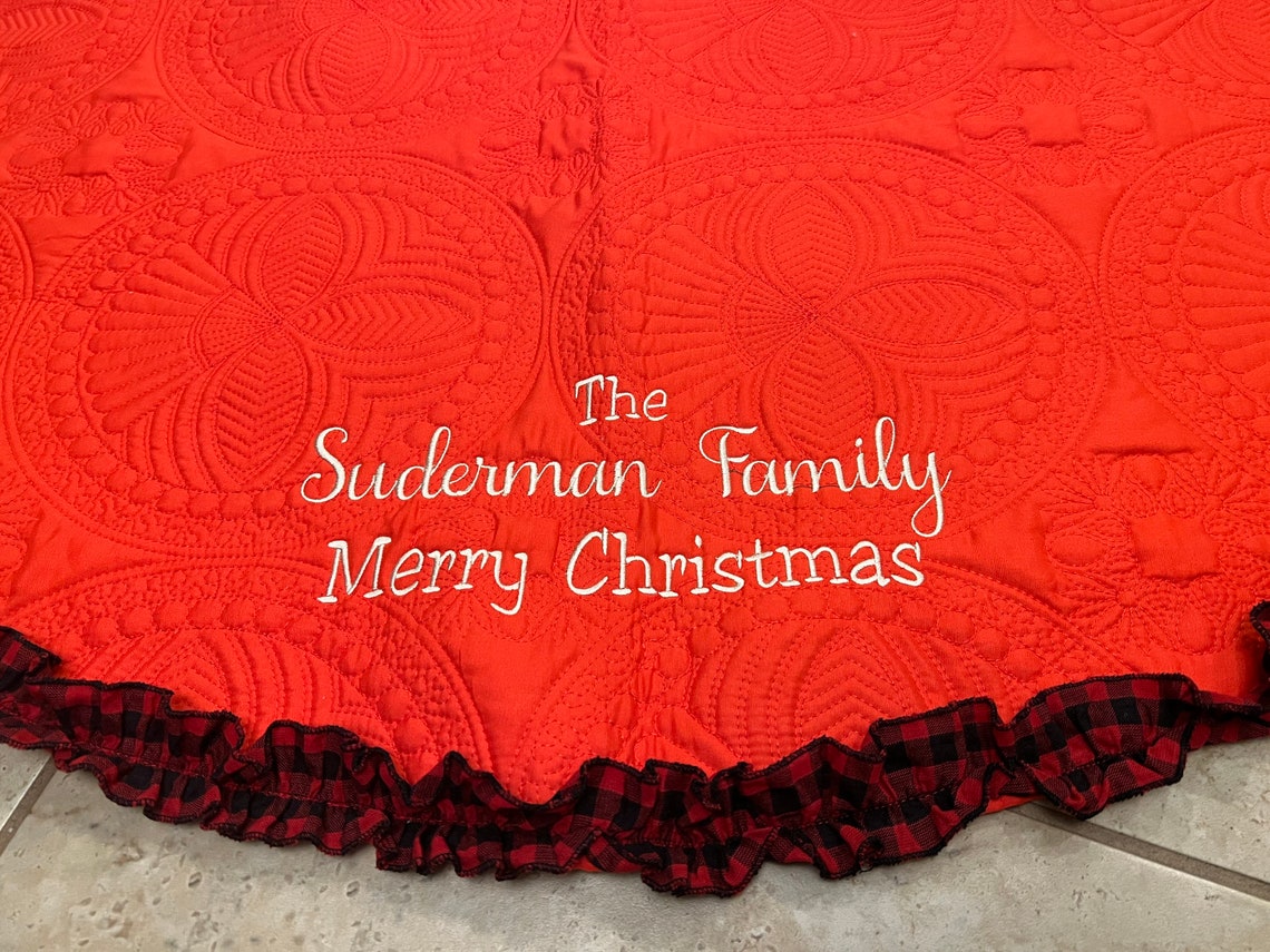 Personalized Christmas Tree Skirt Monogrammed Christmas | Etsy