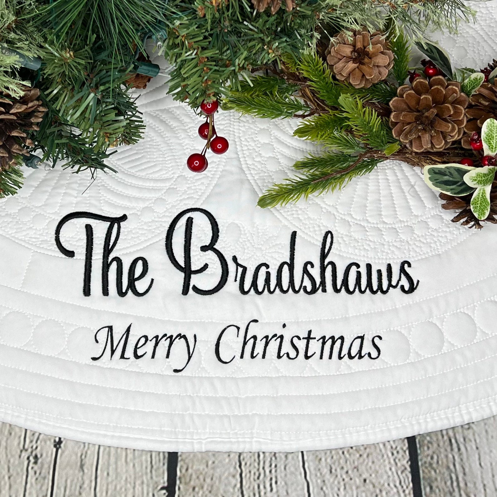 Personalized Christmas Tree Skirt Monogrammed Christmas - Etsy