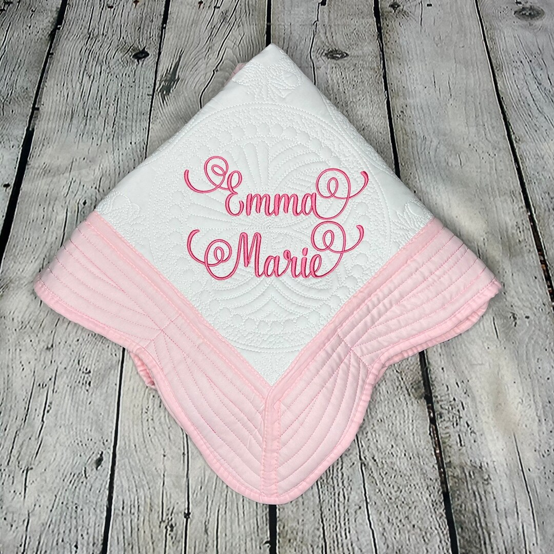 Personalized Baby Blanket, Monogram Blanket, Heirloom Quilt, Baby ...