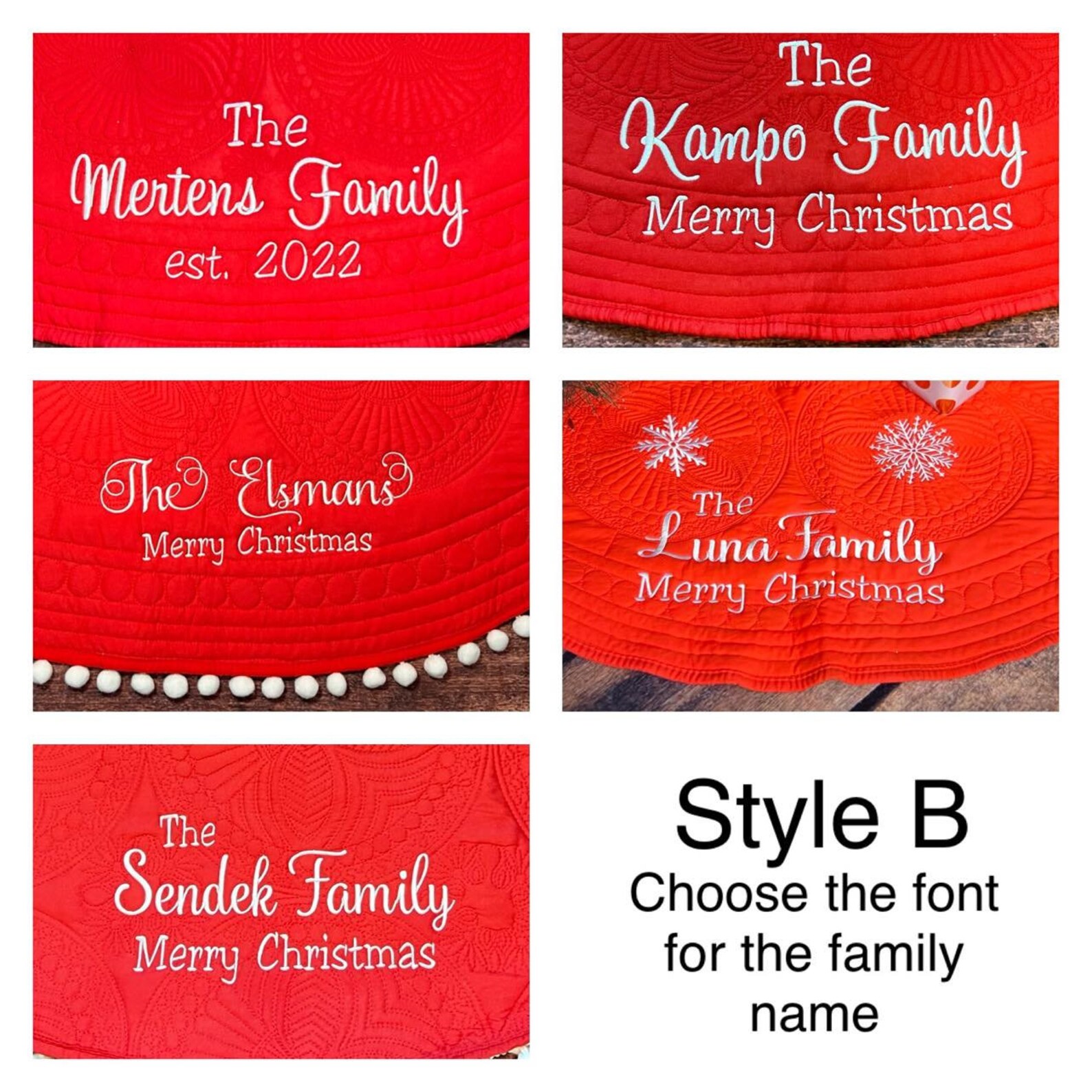 Personalized Christmas Tree Skirt Monogrammed Christmas - Etsy