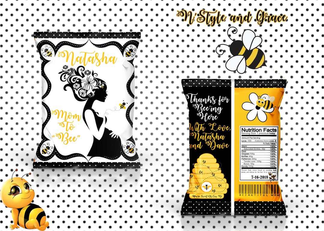 Bumble Bee Baby Shower Favor Bag-treat Bag-chip Bag - Etsy