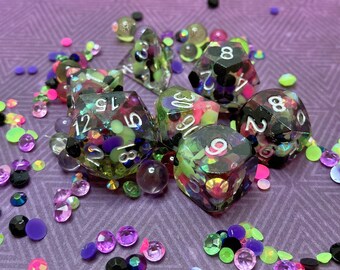 Pink and Black Bats Dice Set for Dungeons and Dragons. Pastel Goth ...