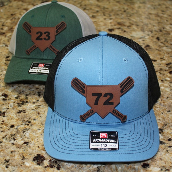 Leather Patch Baseball Cap - Etsy