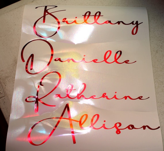 Custom Handwritten Red Chrome Metallicbridal Party - Etsy