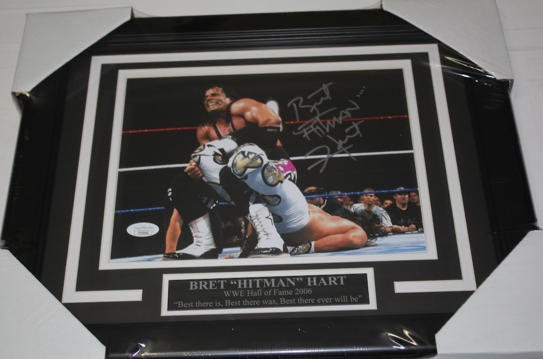 Custom Framed With Mat, Bret Hart, Framed , Autographed, Signed, 8x10 ...