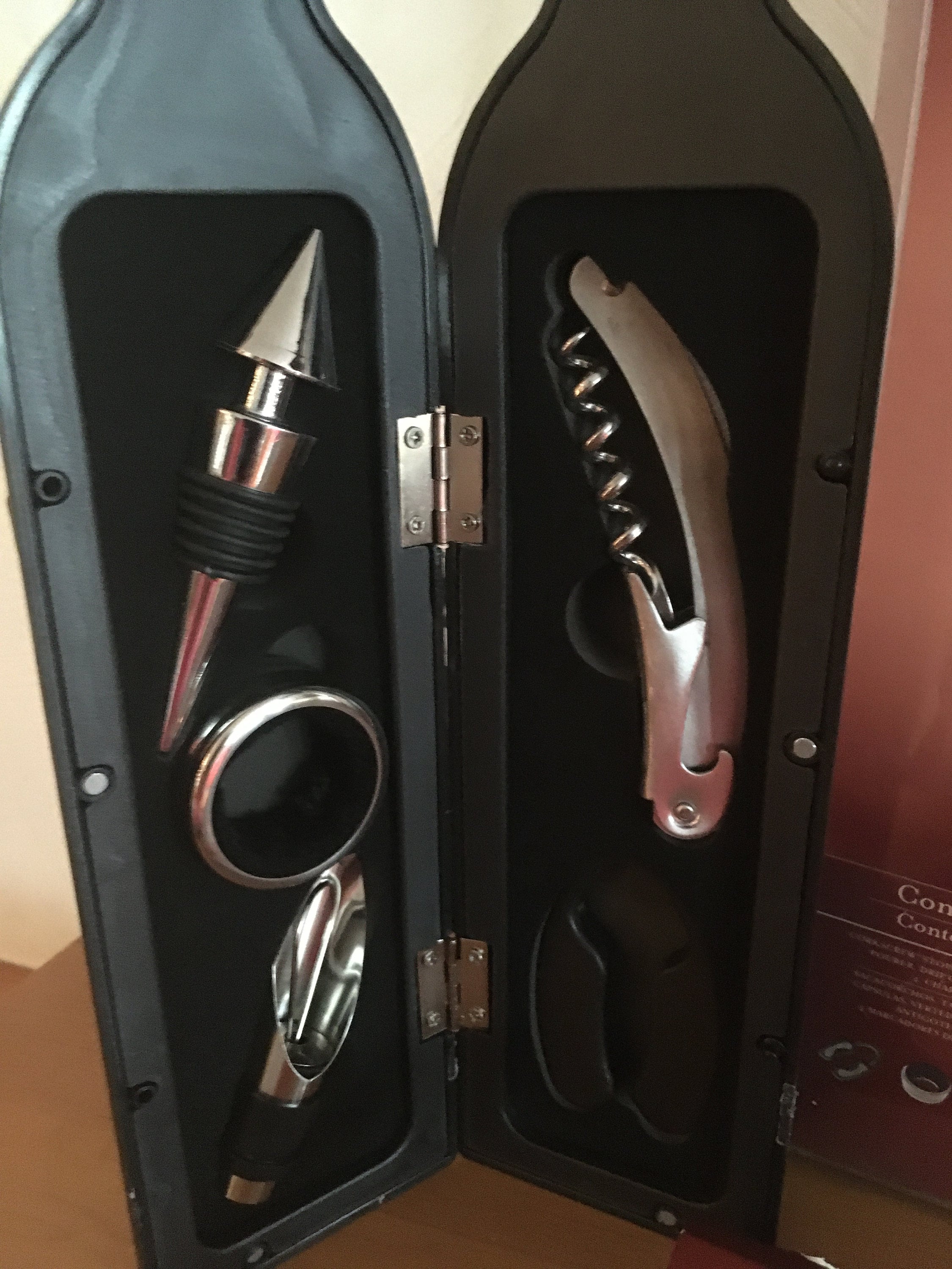 Wine Accessory Gift Set Shaped Like a Wine Bottle Made by Crofton - Etsy