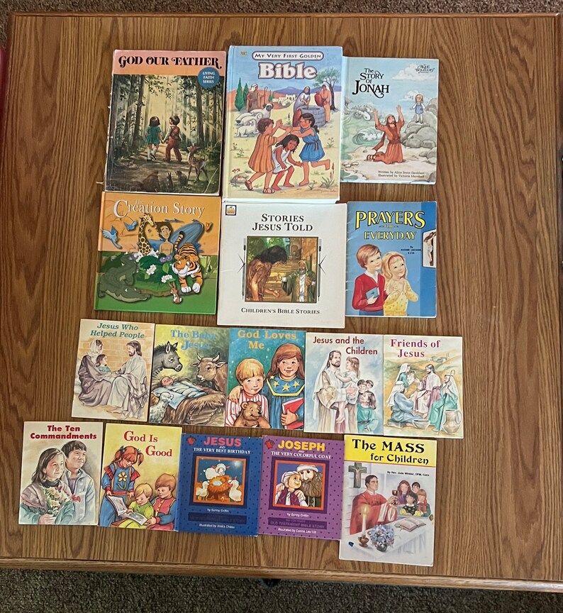 Vintage Children's Bible Story Books Religious Lot of 16 - Etsy