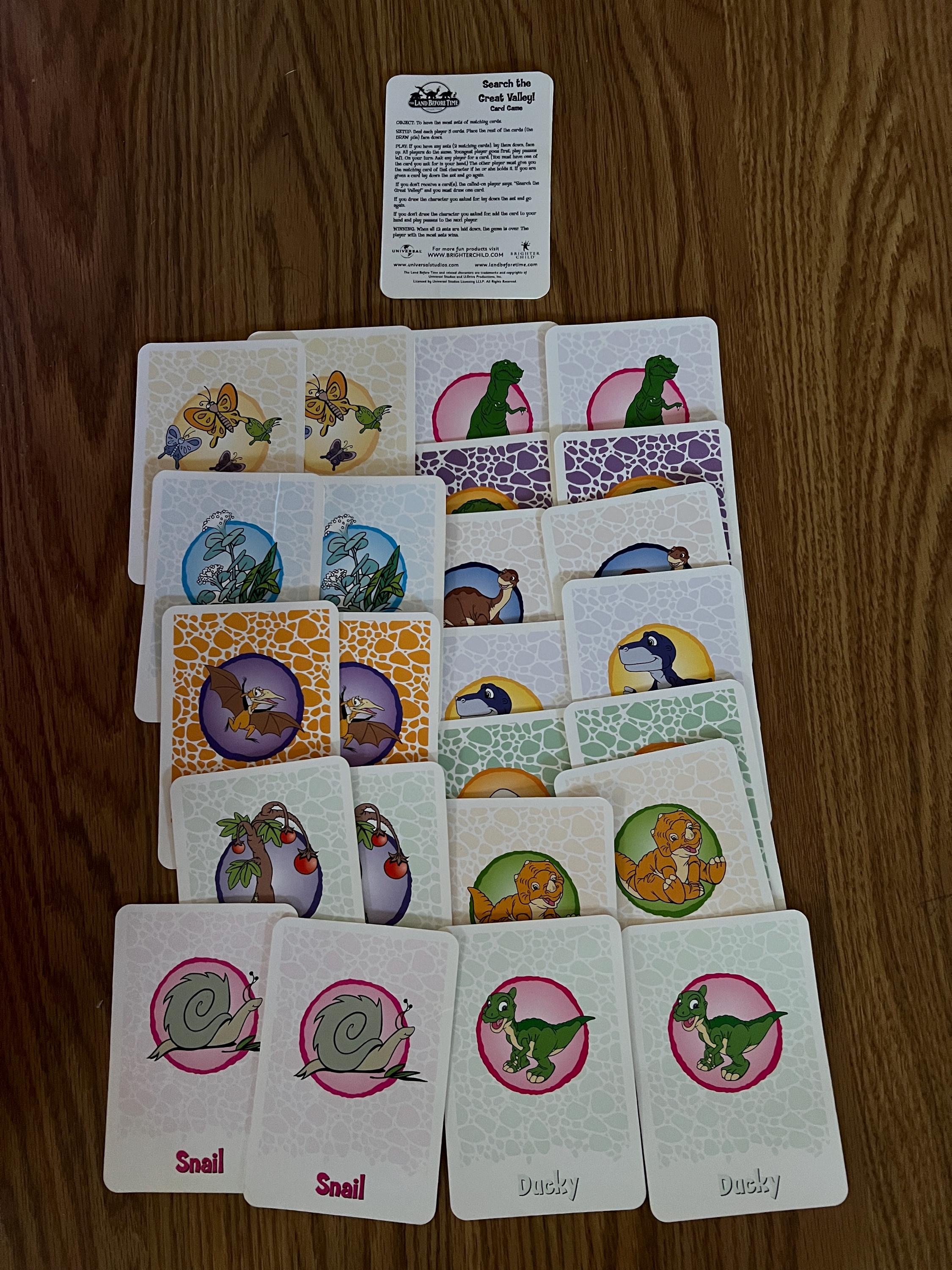 Vintage the Land Before Time Set of 2 Card Games - Etsy