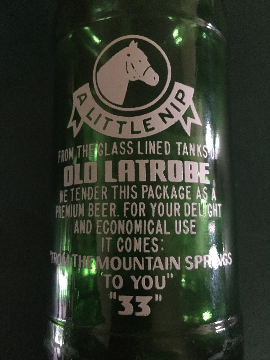 Vintage Rolling Rock 7 Oz Beer Bottle - Etsy