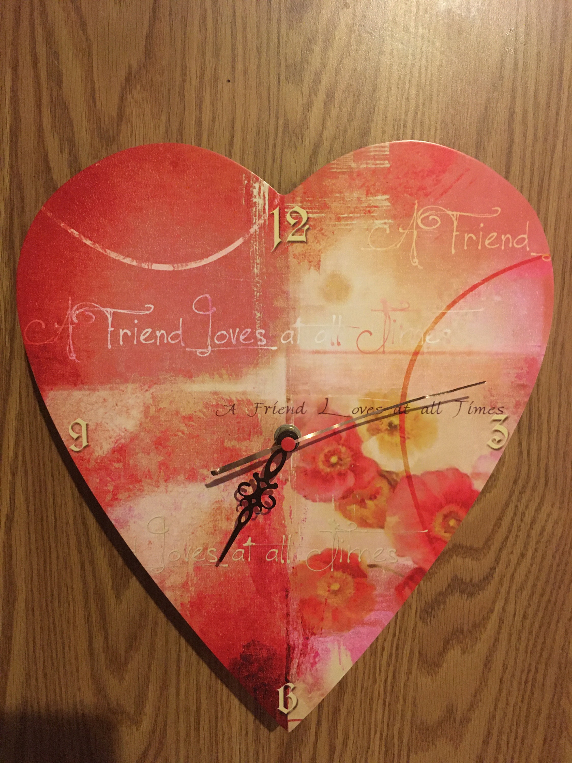 Heart Shaped Clock Wooden Heart Shaped Wall Clock Battery - Etsy