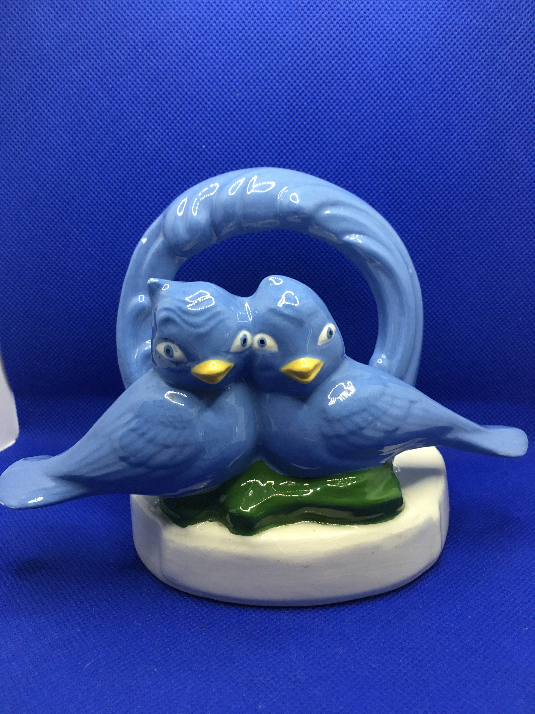 Vintage Ceramic Bluebirds Lovebirds Figurine - Etsy