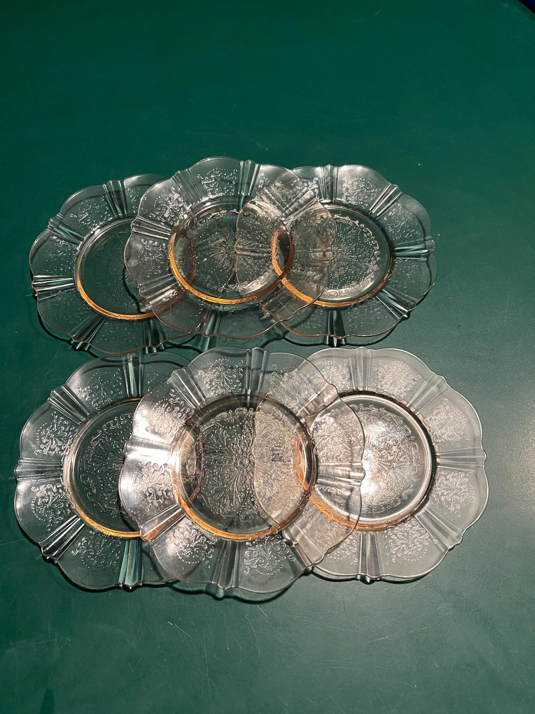 Vintage Pink Depression Glass Macbeth Evans American Sweetheart Dessert ...