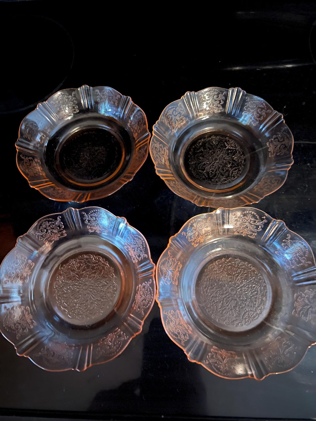 Vintage Pink Depression Glass Macbeth Evans American Sweetheart Dessert ...