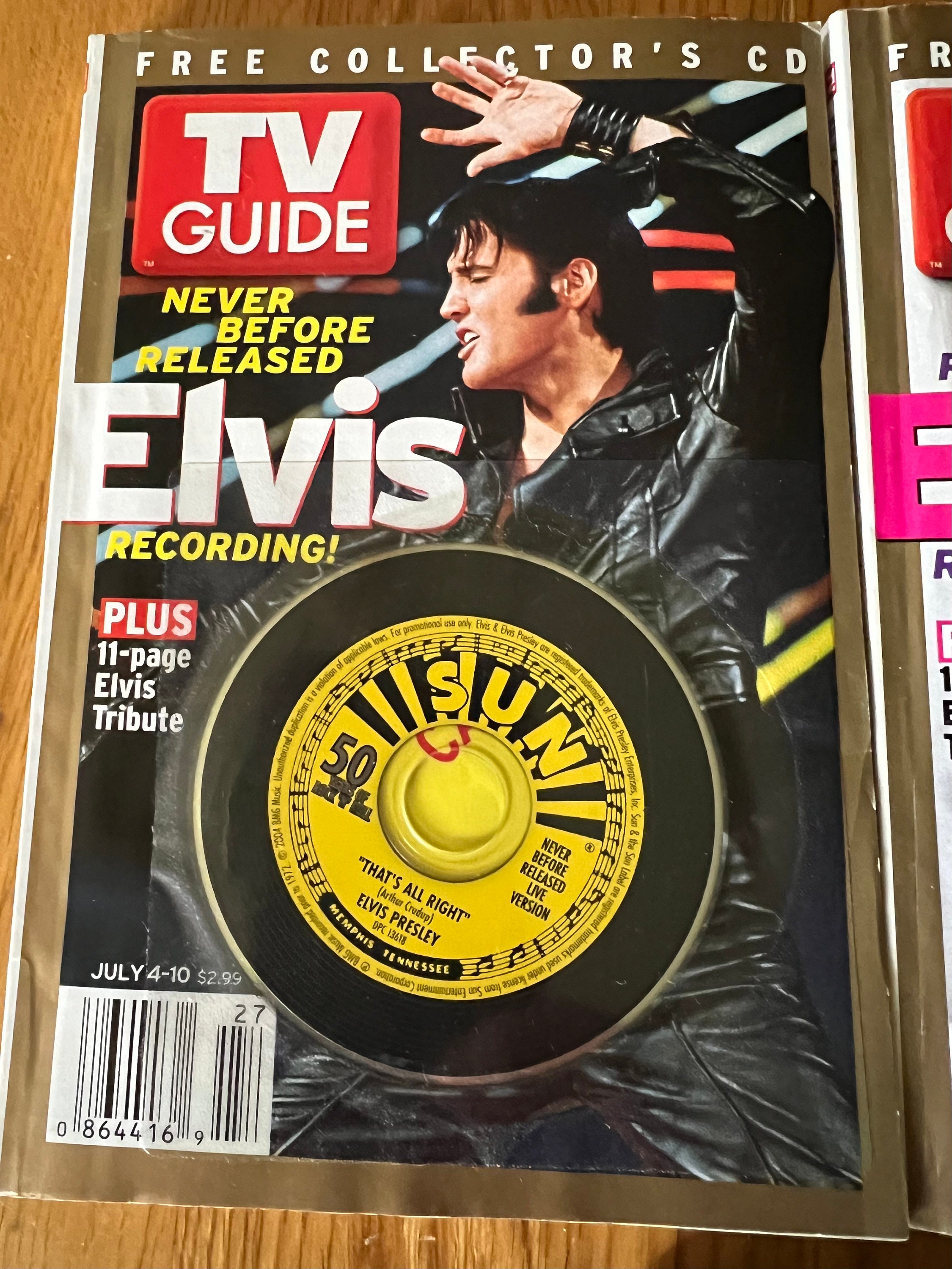 Vintage Elvis Presley Collectibles 2 TV Guides With a Free Cds - Etsy