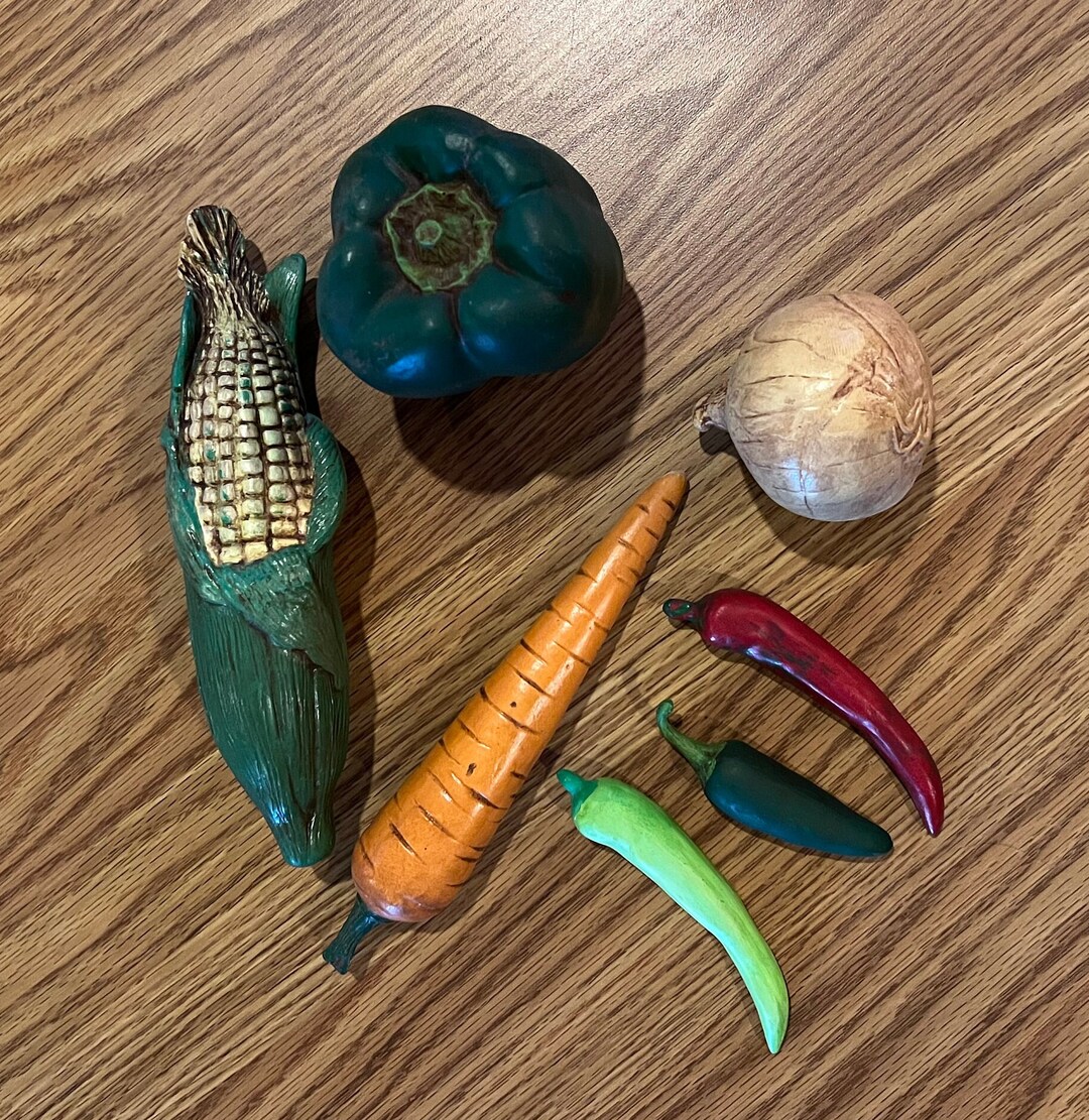Vintage Ceramic Glass Vegetables Kitchen Decor Set of 7 Corn Pepper ...