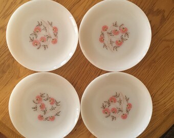 Pink Fire King Plates | Etsy