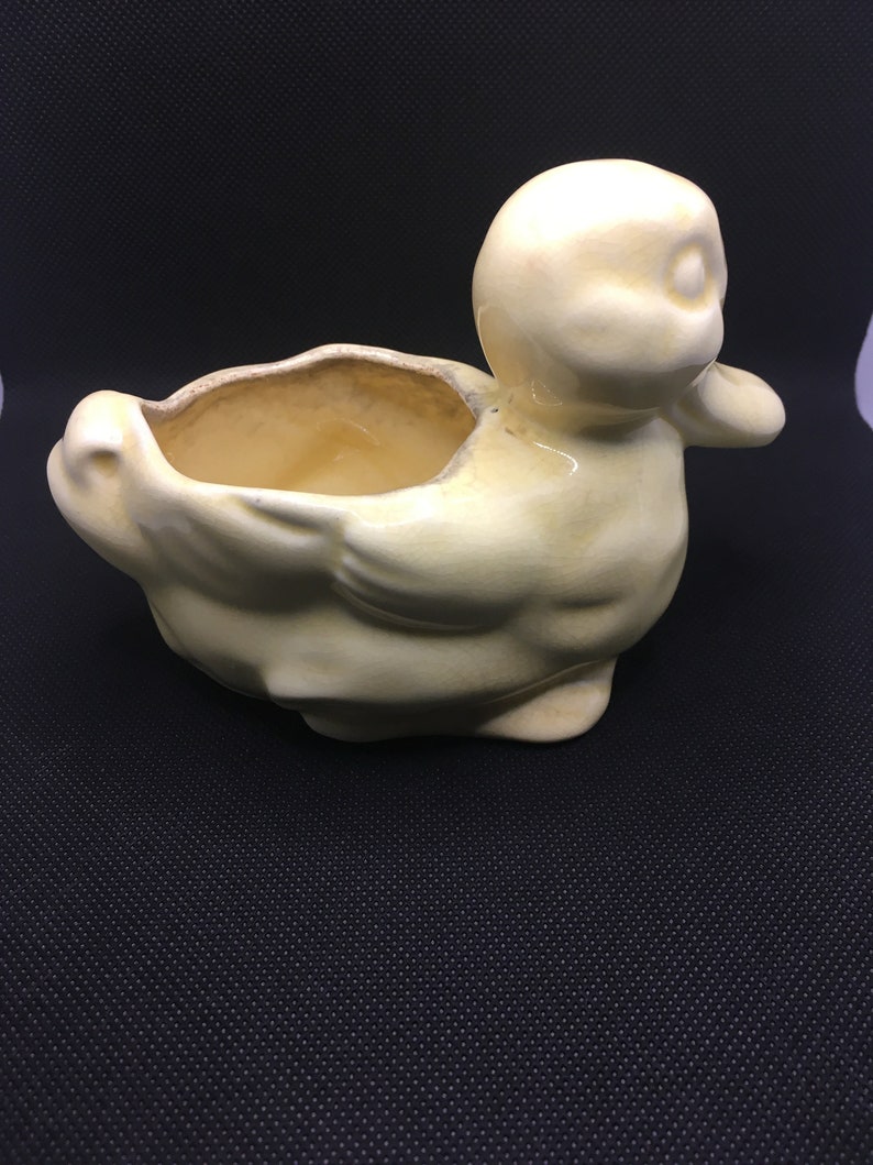 Vintage Yellow Duck Planter Pottery Ceramic Duckling 1950s - Etsy