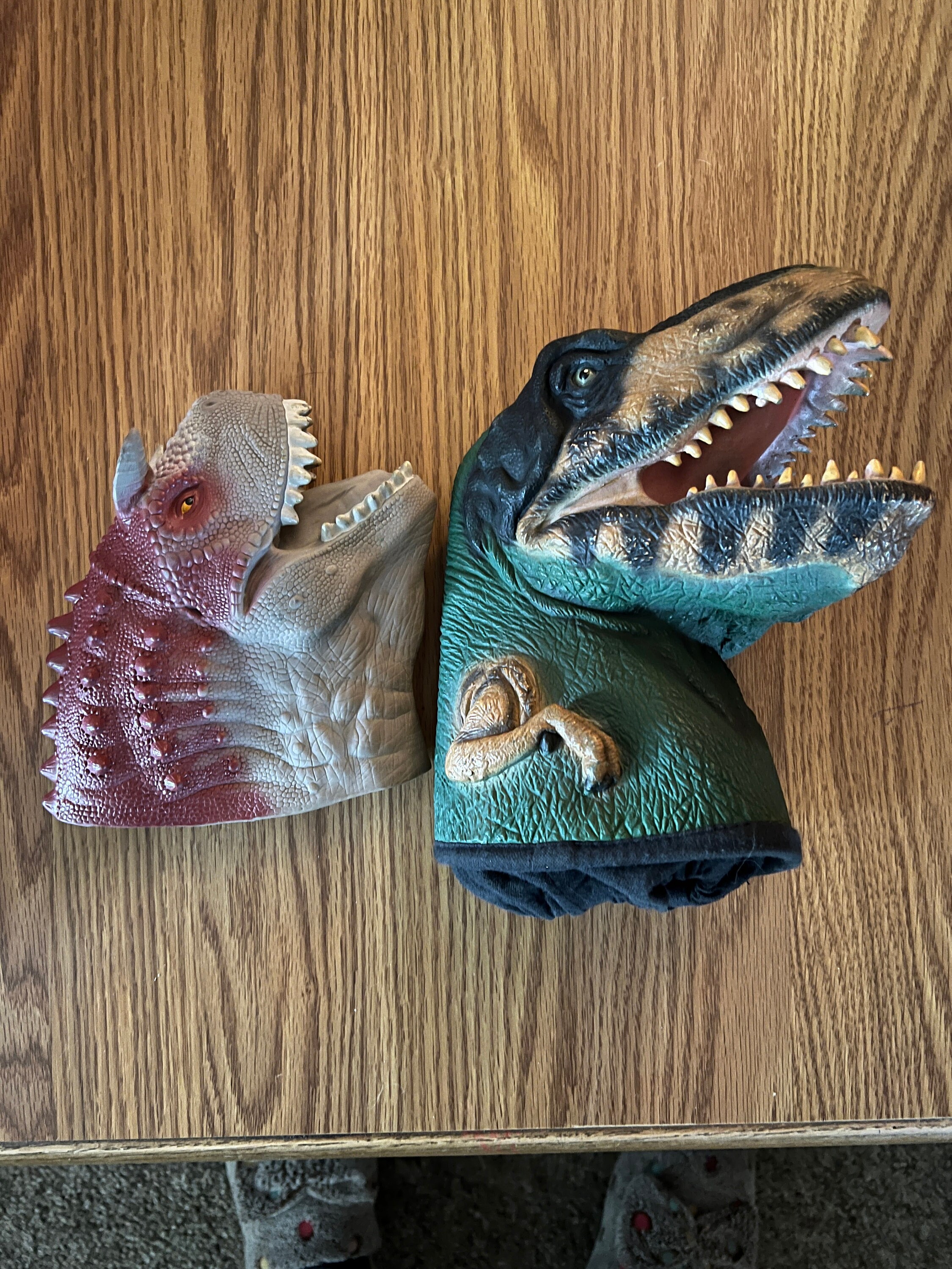 Vintage Dinosaur Vinyl Hand Puppets Disney Dinosaur Carnotaurus and ...