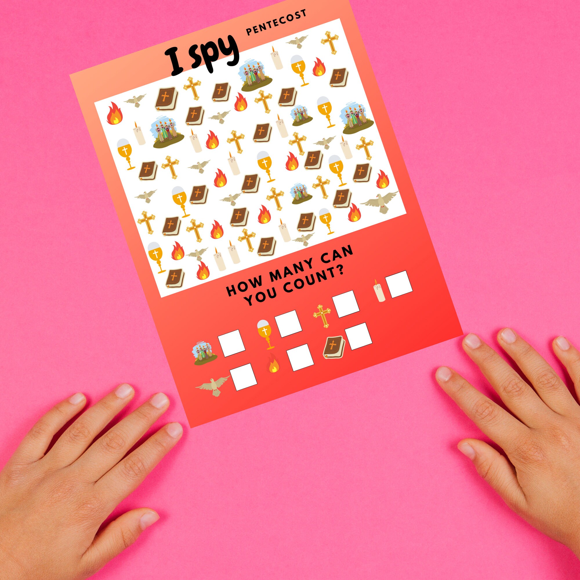 I Spy Activity Sheet Busy Bag Pentecost Church Sunday School - Etsy