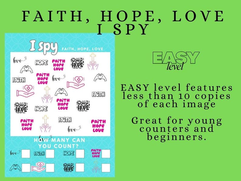 Faith Hope Love- Faith I Spy Printable | Bible-themed Activity Pages ...