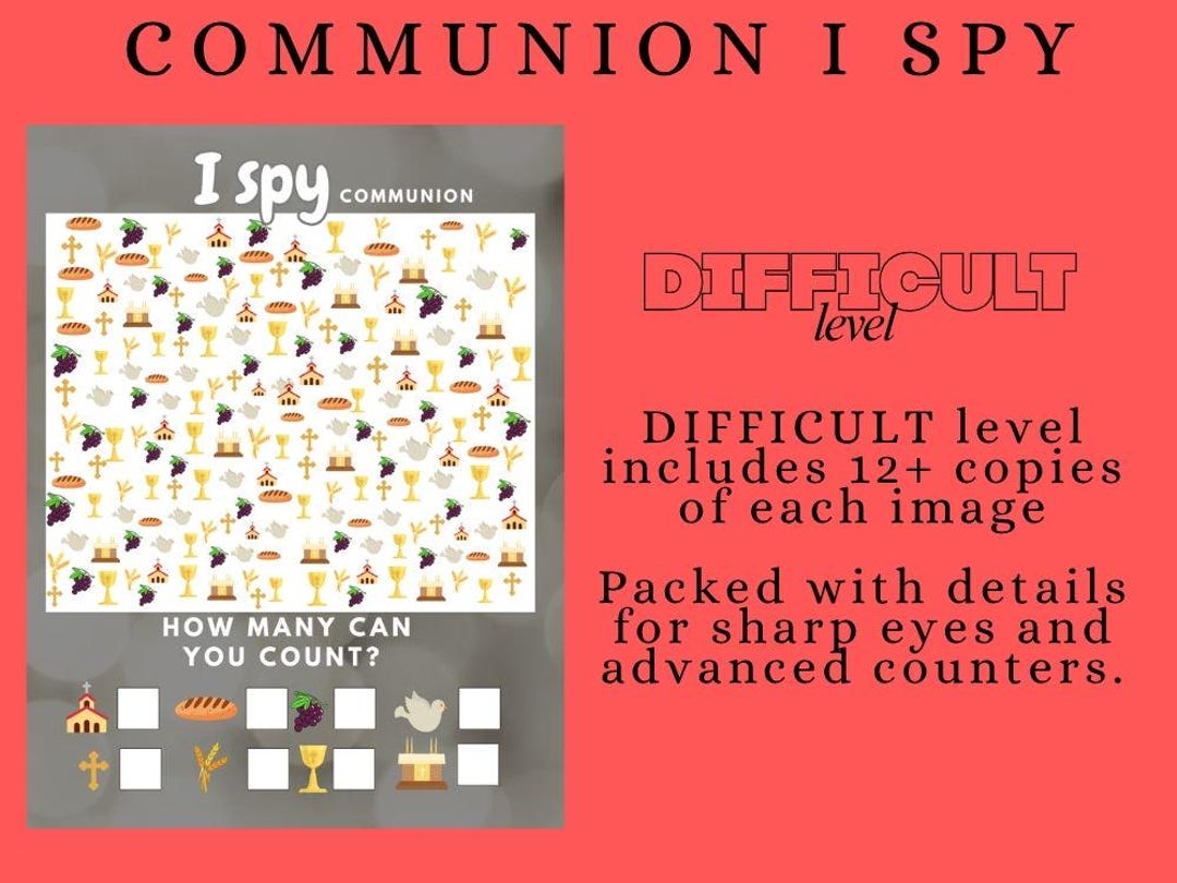 Communion- Faith I Spy Printable | Bible-themed Activity Pages ...