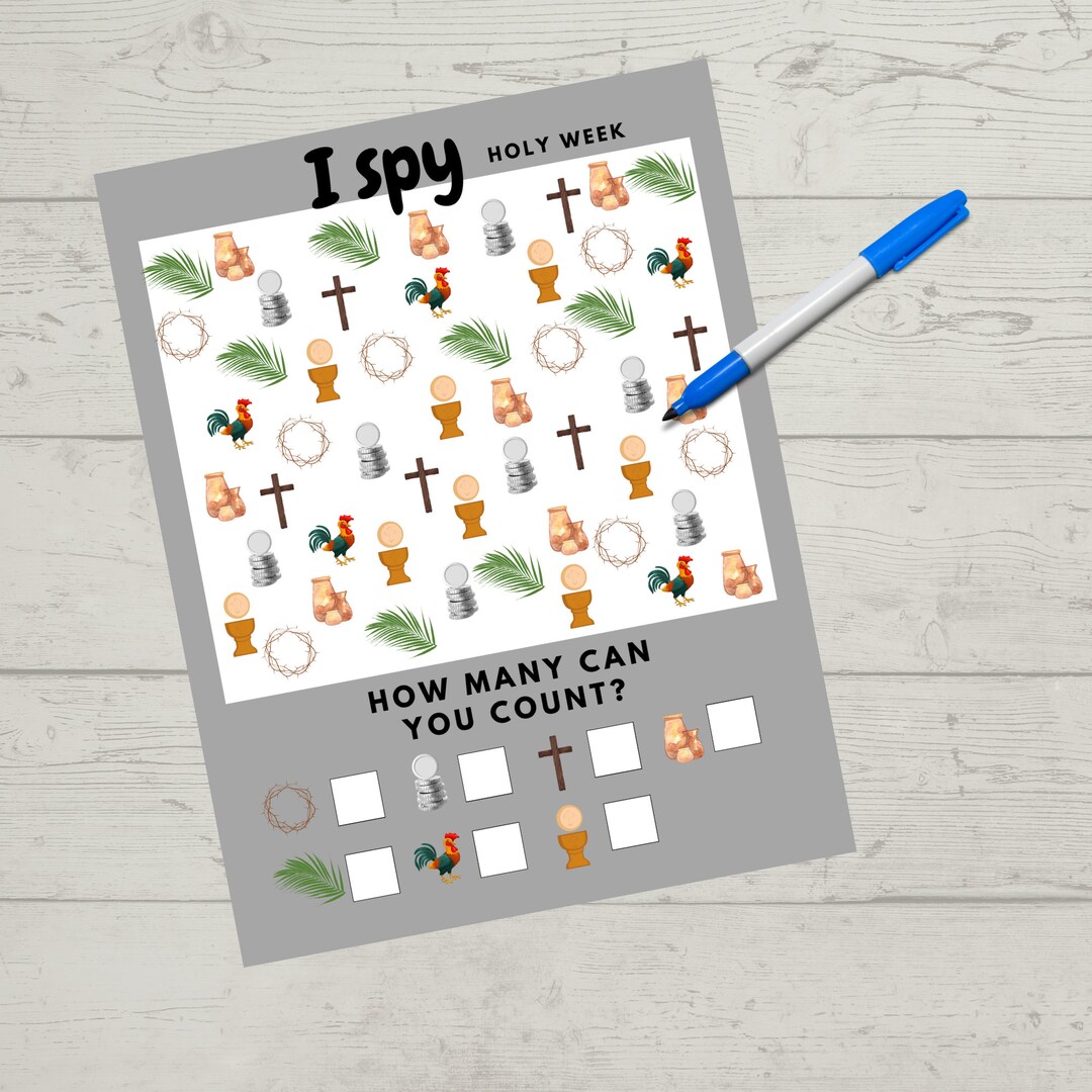 I Spy Activity Page Holy Week Busy Bag - Etsy