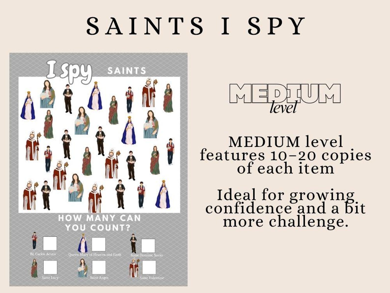 Catholic Saints I Spy Church Busy B Ag Sunday School VBS Activity Sheet ...