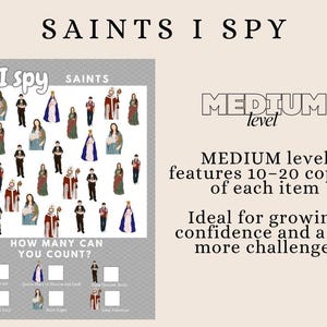 Catholic Saints I Spy Church Busy B Ag Sunday School VBS Activity Sheet ...
