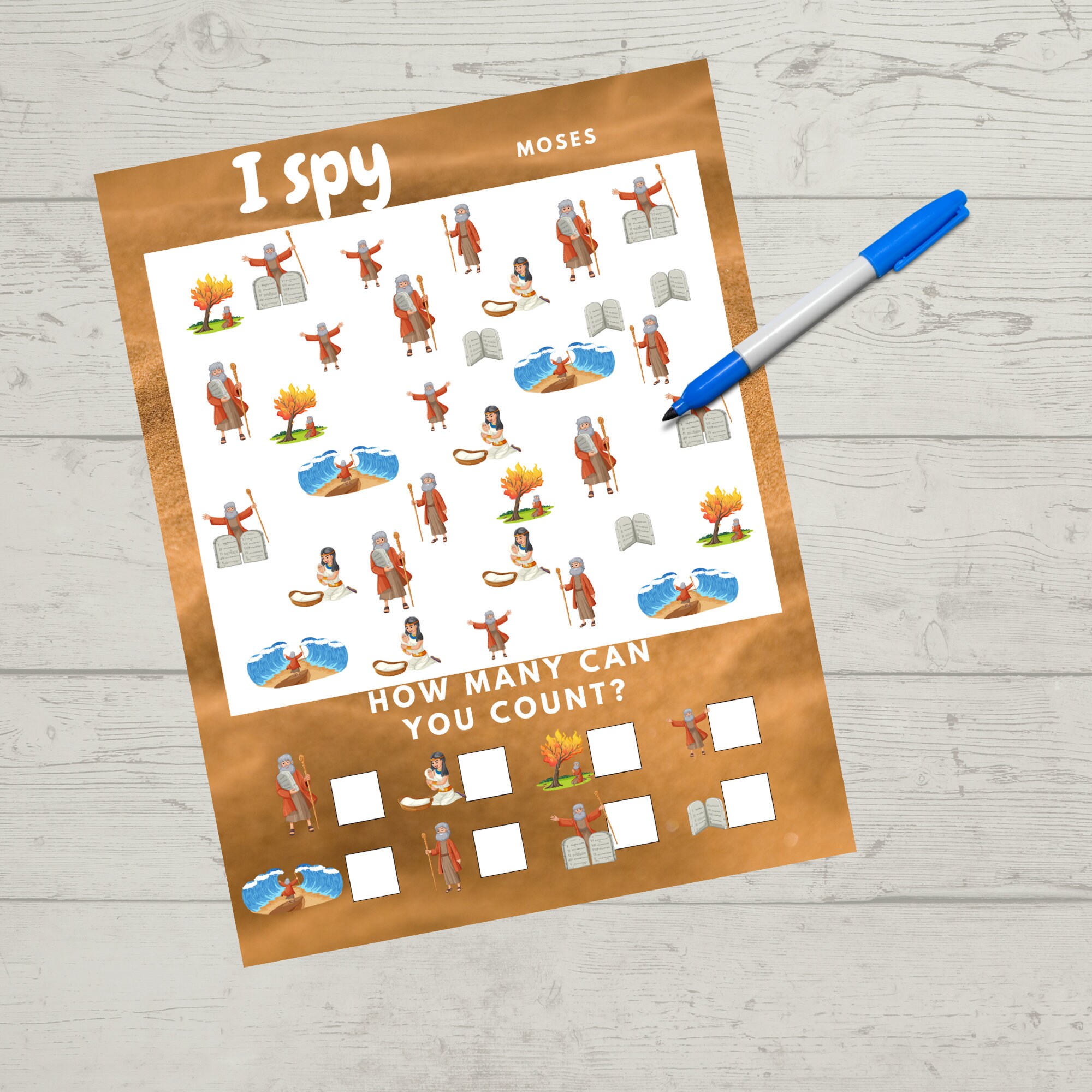 I Spy Printable Page Moses Busy Bag - Etsy