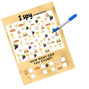 I Spy Church Printable Sheet for Individual Use Communion Busy Bag ...