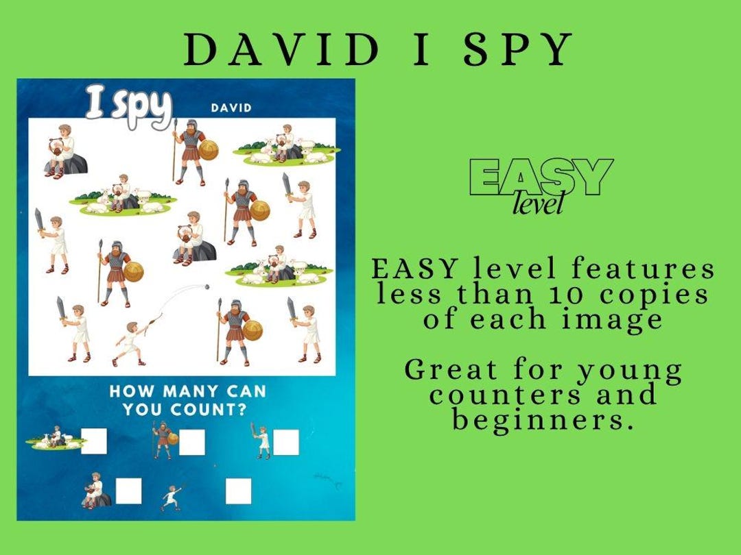 David- Faith I Spy Printable | Bible-themed Activity Pages | Christian ...