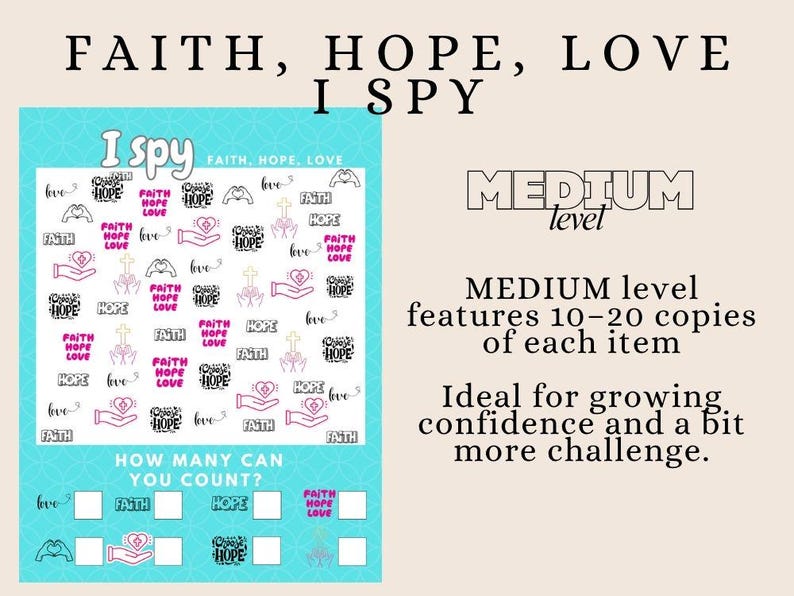 Faith Hope Love- Faith I Spy Printable | Bible-themed Activity Pages ...