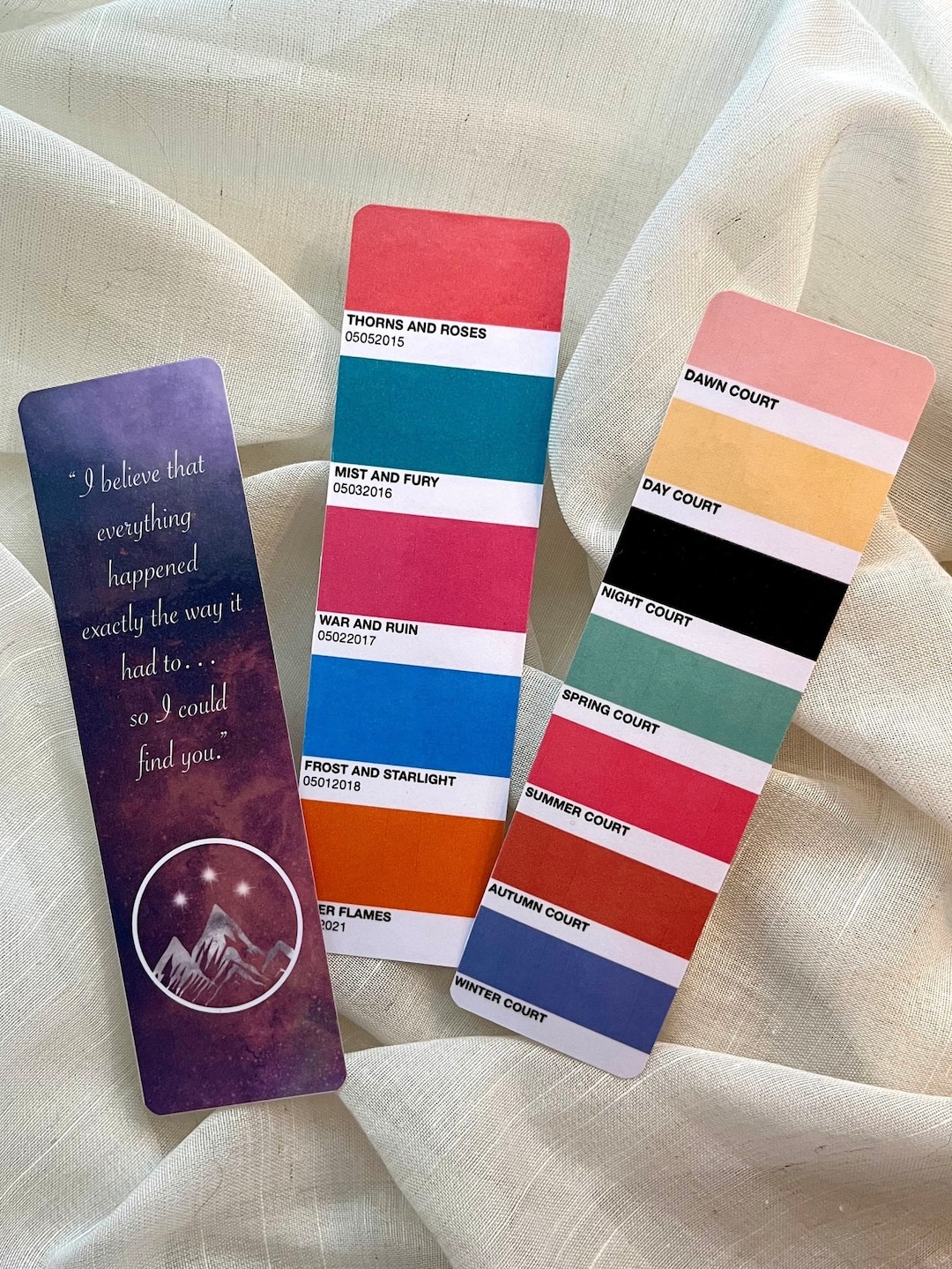 ACOTAR Bookmarks | Pantone and Velaris Bookmarks | Cardstock Bookmarks ...