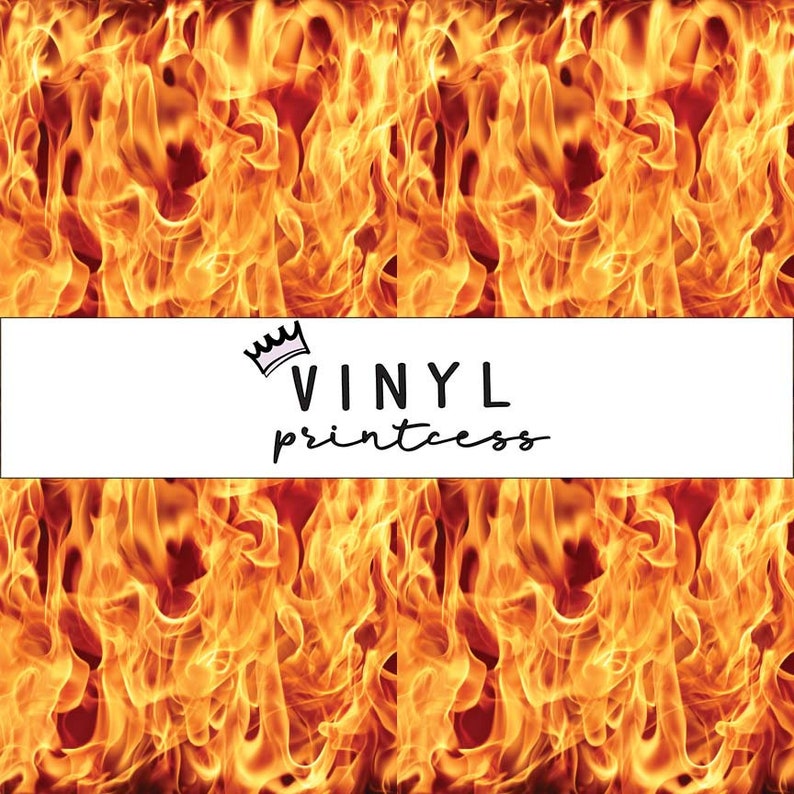 Flames Printed Vinyl Realistic Fire Smaller Scale Tiled - Etsy