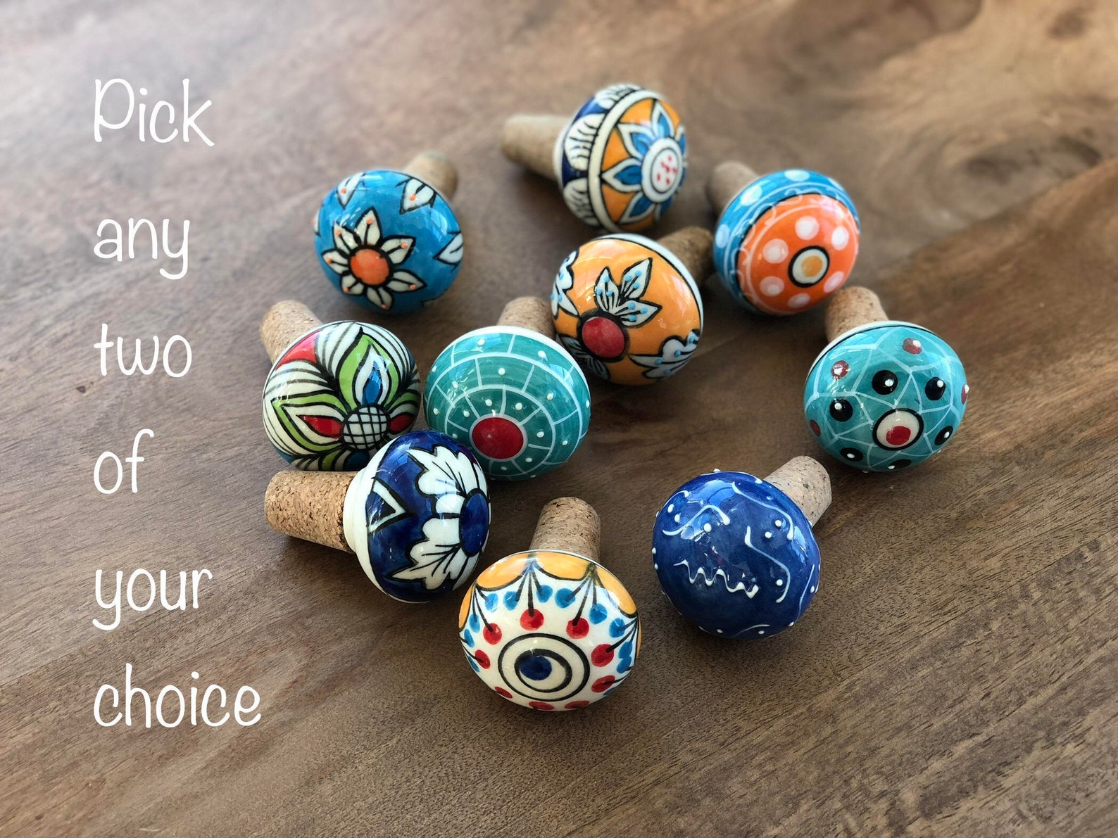 Ceramic Wine Stopper set of 2bottle Stoppergift for Mother | Etsy