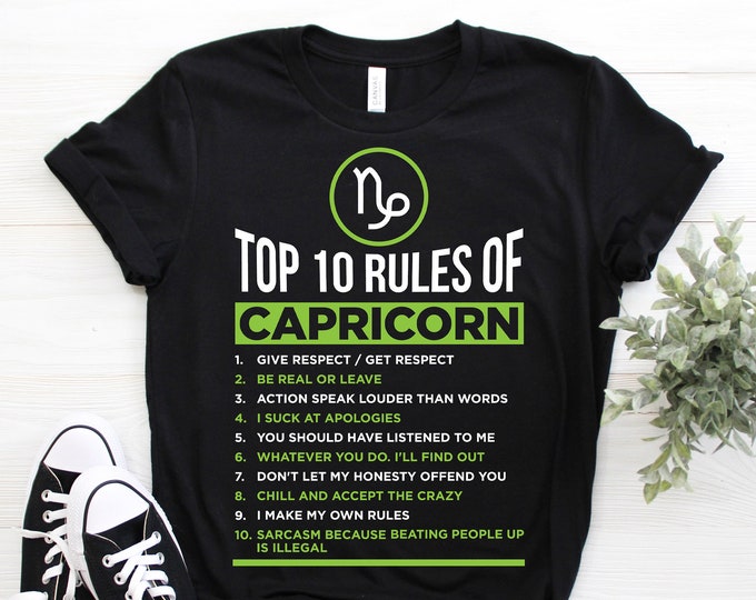 Top 10 Rules of Capricorn Horoscope Zodiac Astrological Sign T-shirt ...