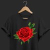 Single Red Roses Flower of Cute Red Roses Flower Gardening T-shirt ...