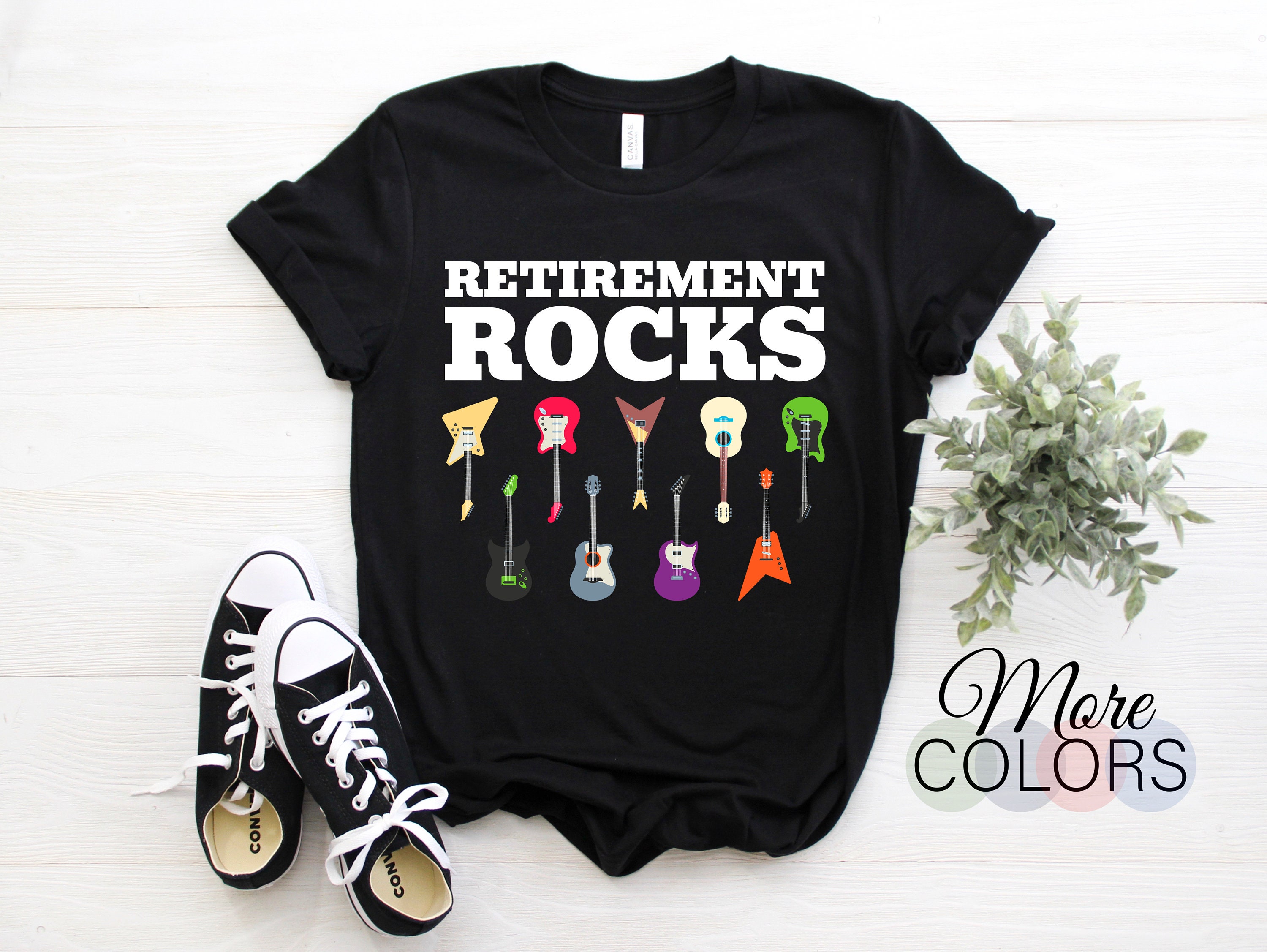 Retirement Rocks Guitar Player Funny Guitarist Humor Outfit Gift T ...
