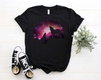 Galaxy Wolf Shirt - Etsy