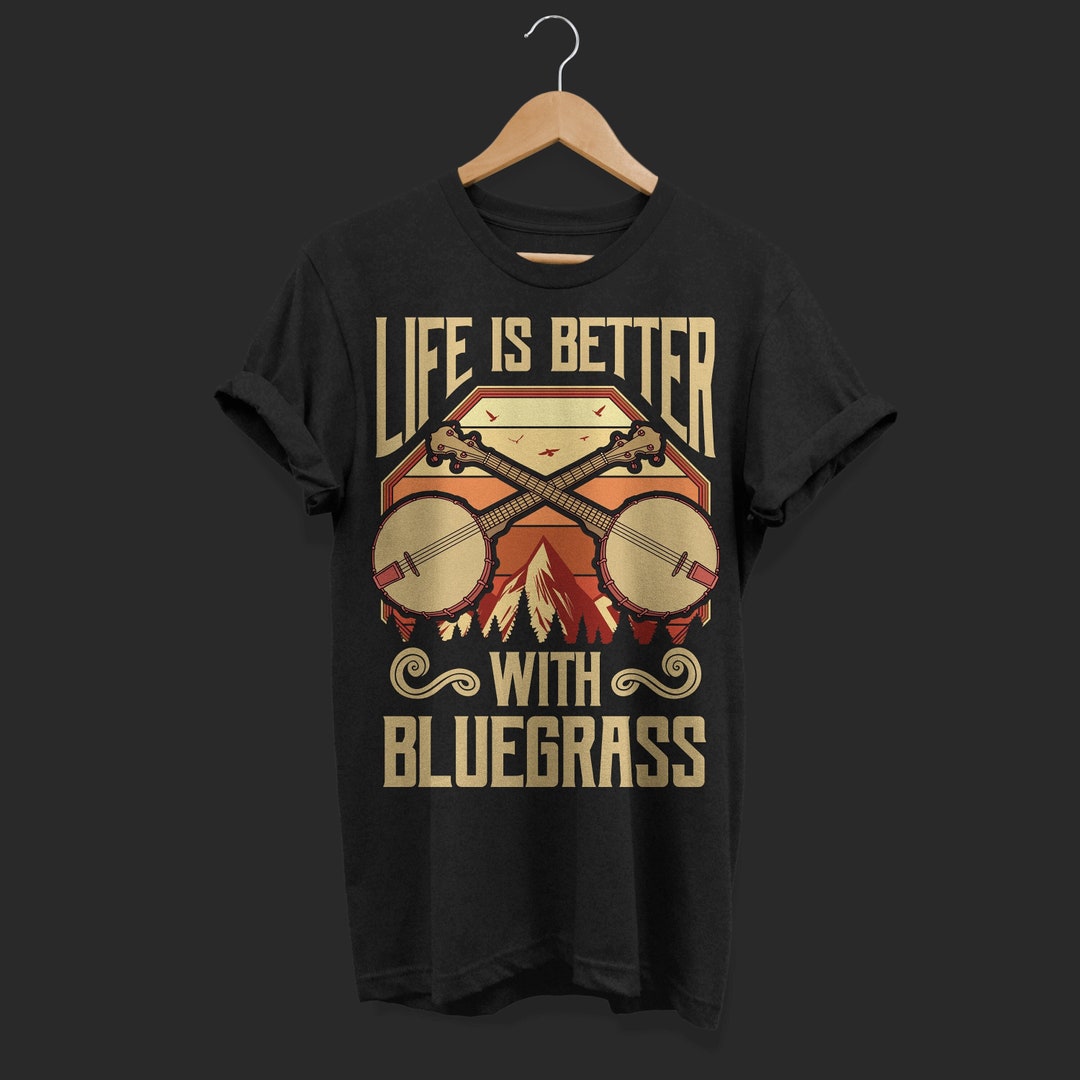 Banjo Vintage Retro Bluegrass Fans Music Instrument Banjo Player Gift T ...