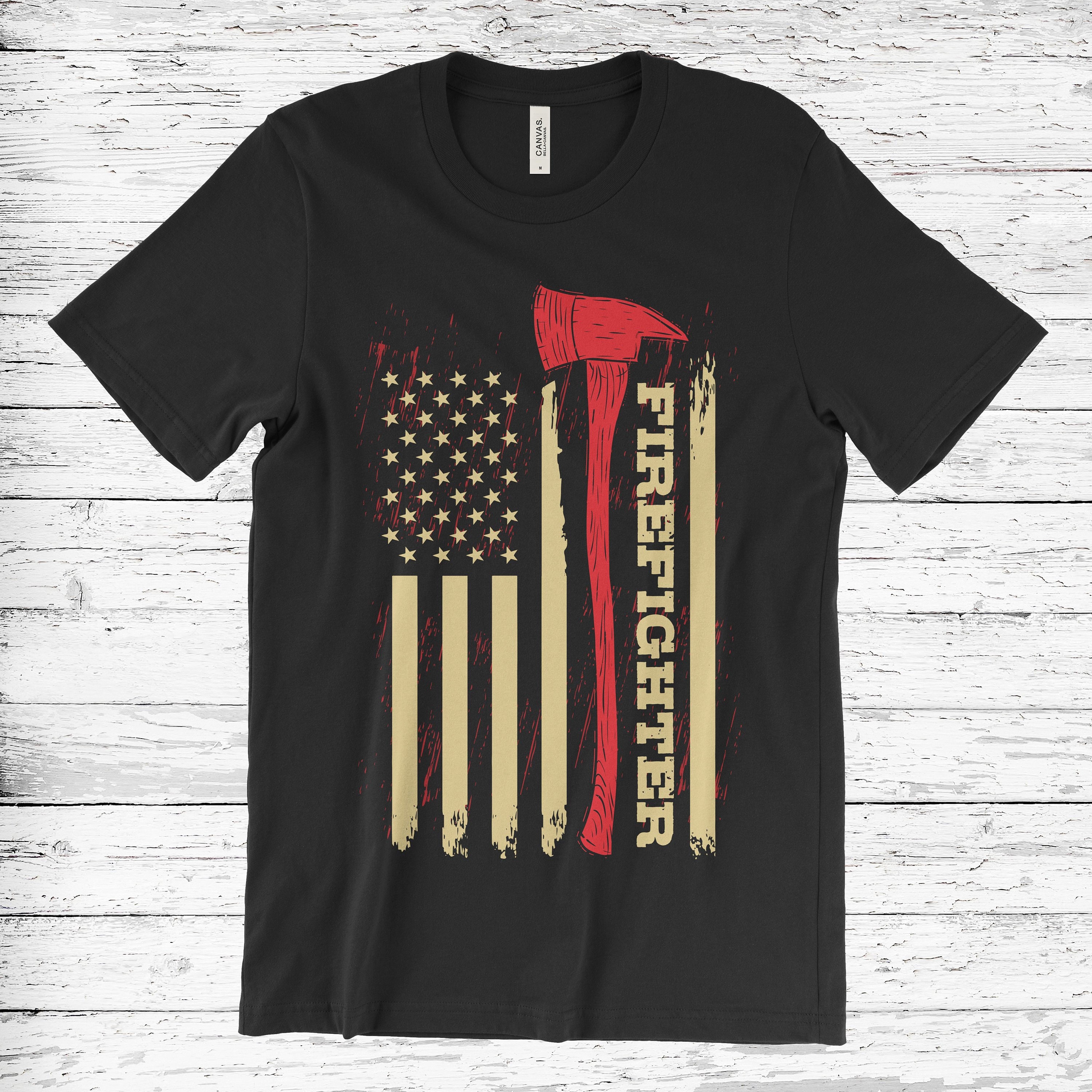 Firefighter Men's T-shirt American Flag Firefighter T | Etsy