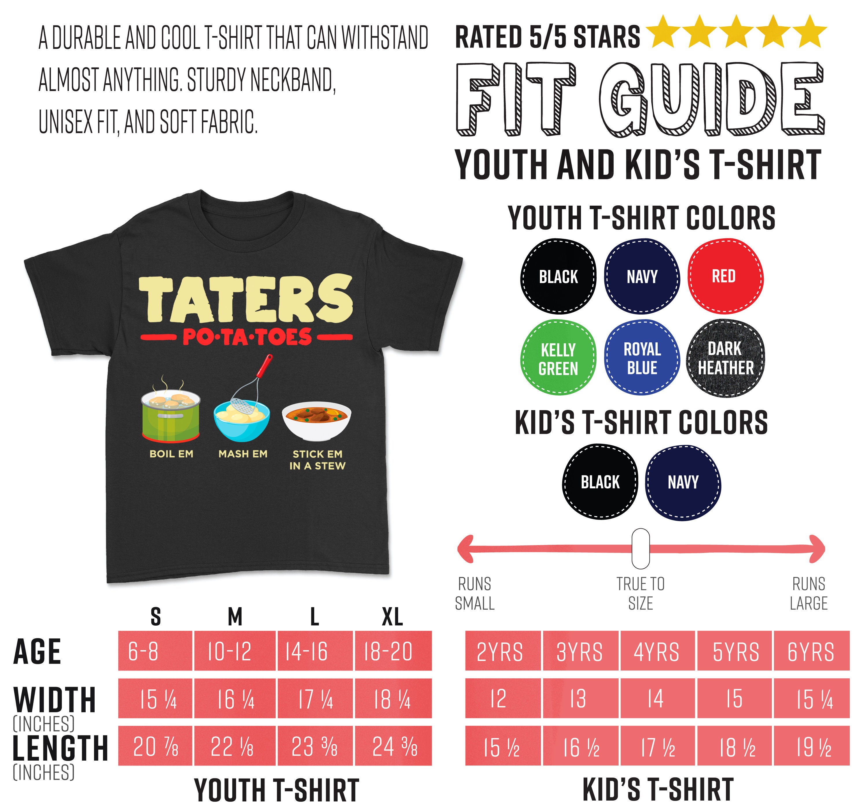 Taters Po-ta-toes Boil Em Mash Em Stick Em in A Stew T-shirt, Potatoes ...