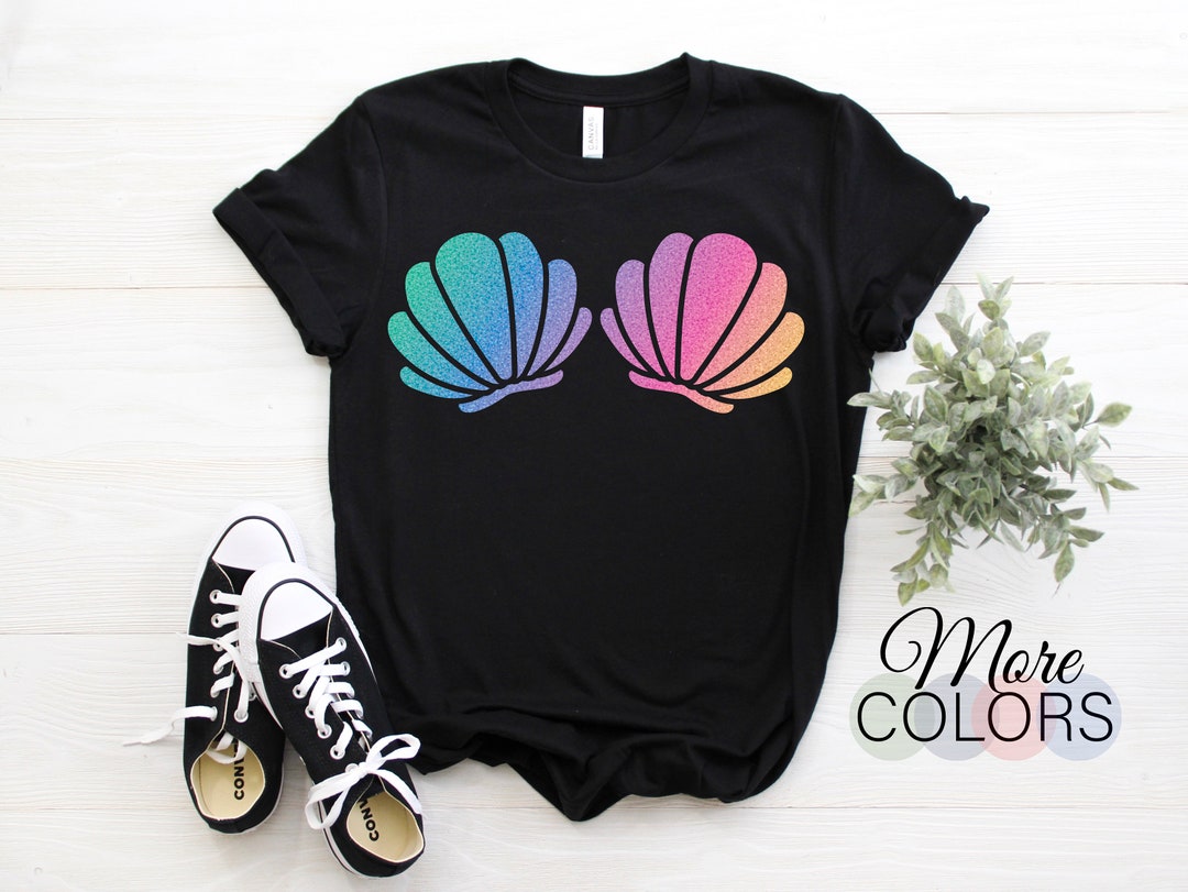 Mermaid Sea Shell Bra Costume Gift T-shirt, Seashell Bra Mermaids ...