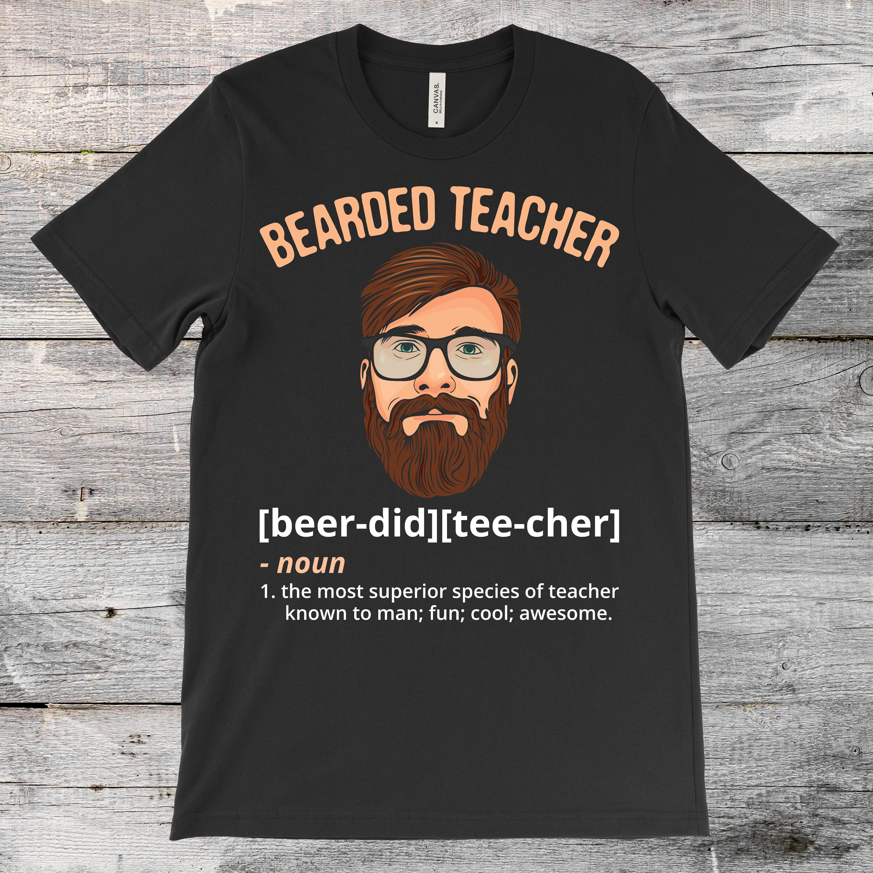 Bearded Teacher Definition Funny Beard Teacher T-shirt | Etsy