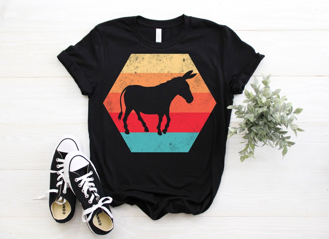 Donkey Animal Vintage T-shirt, Donkeys Lovers Gift, Cute Pet Humor ...
