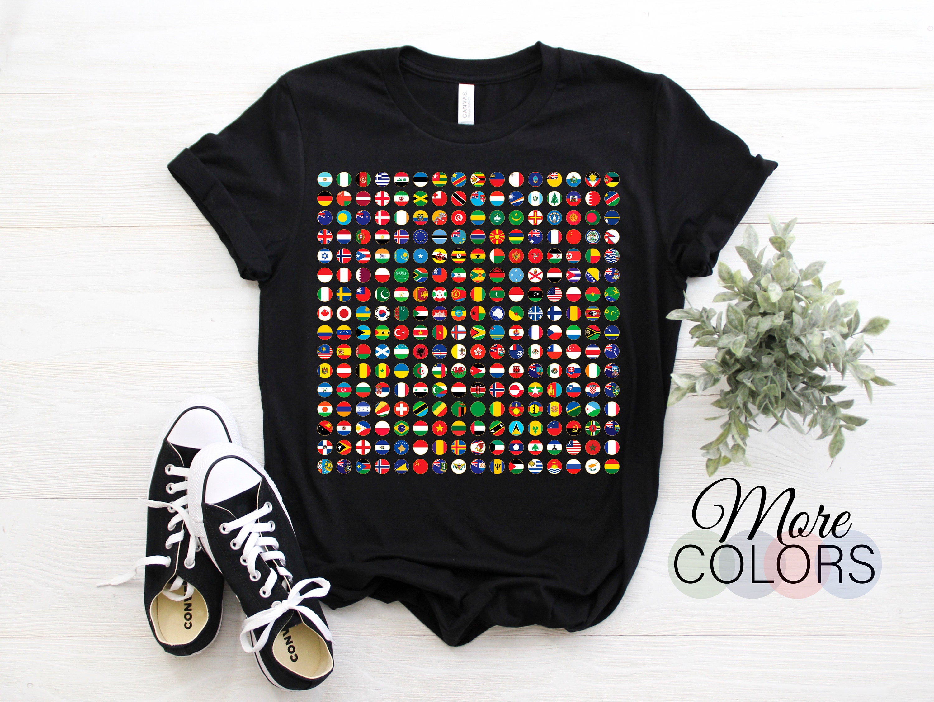 World Flags T-shirt Cool Travel 256 Flag International Tee - Etsy