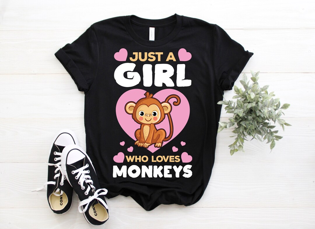 Just A Girl Who Loves Monkeys Cute Monkey Costume T-shirt, Funny ...