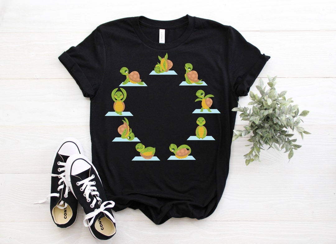 Yoga Meditation Cute Lazy Turtle Funny T-shirt, Turtles Animals Gift ...
