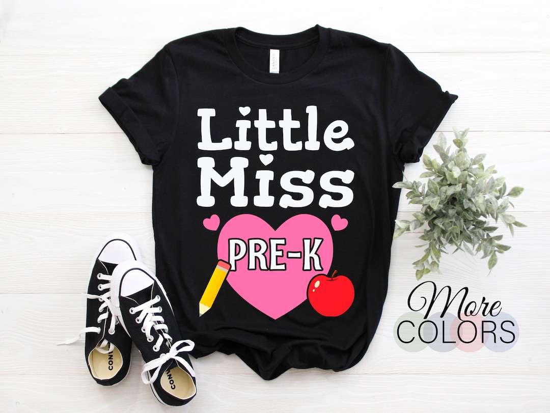 Little Miss Pre-k Cute Heart Love Kindergarten Back to School First Day ...
