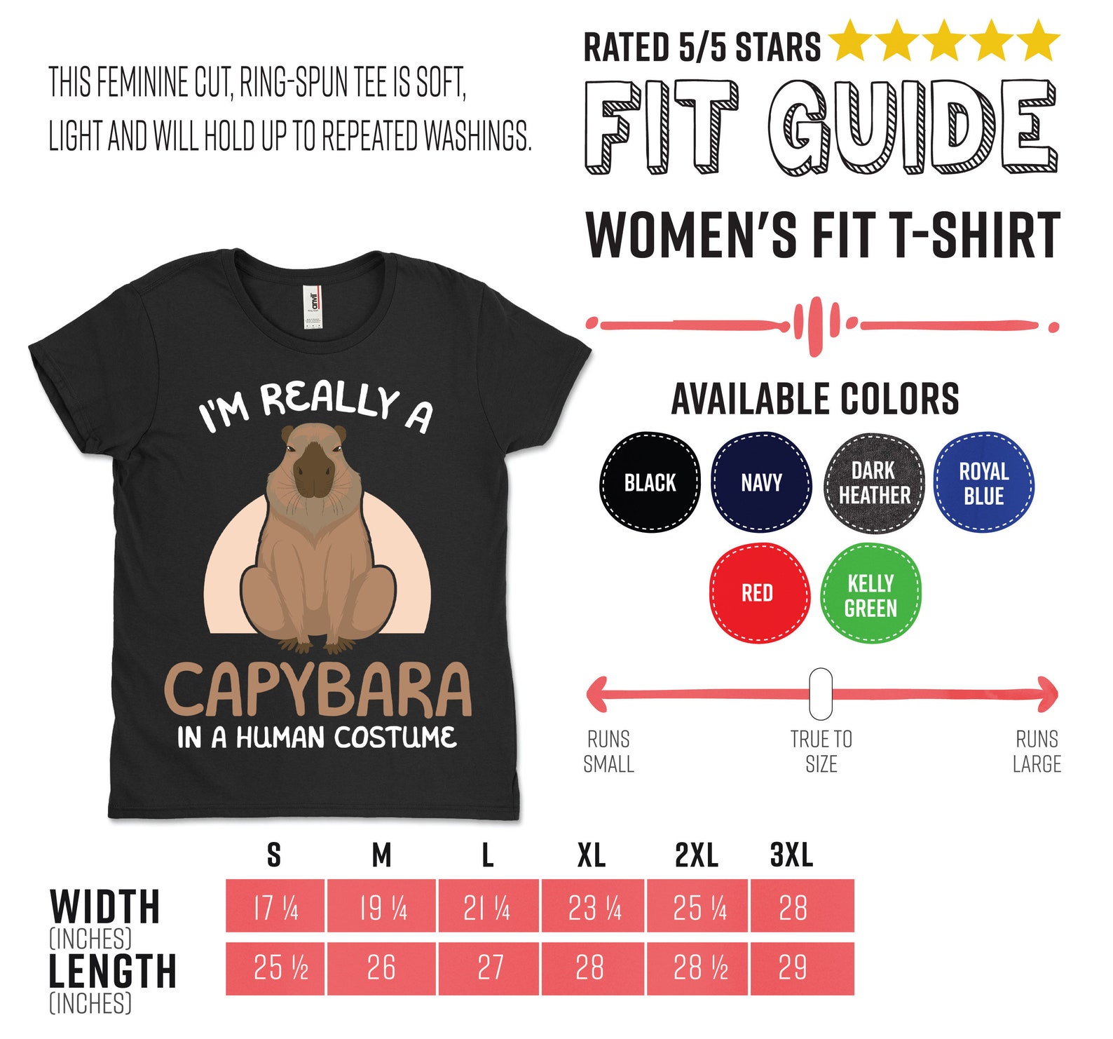I'm A Capybara in A Human Costume T-shirt, Capybaras Lovers Gift ...